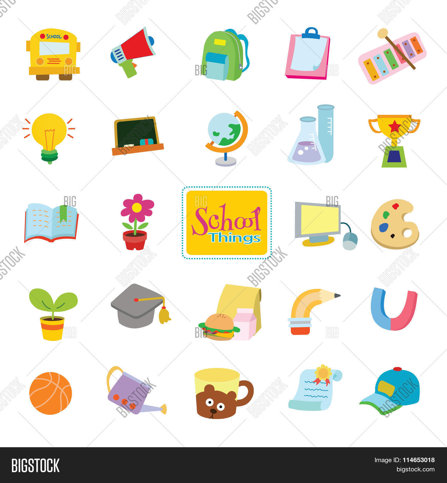 24 School Things Vector & Photo (Free Trial) | Bigstock