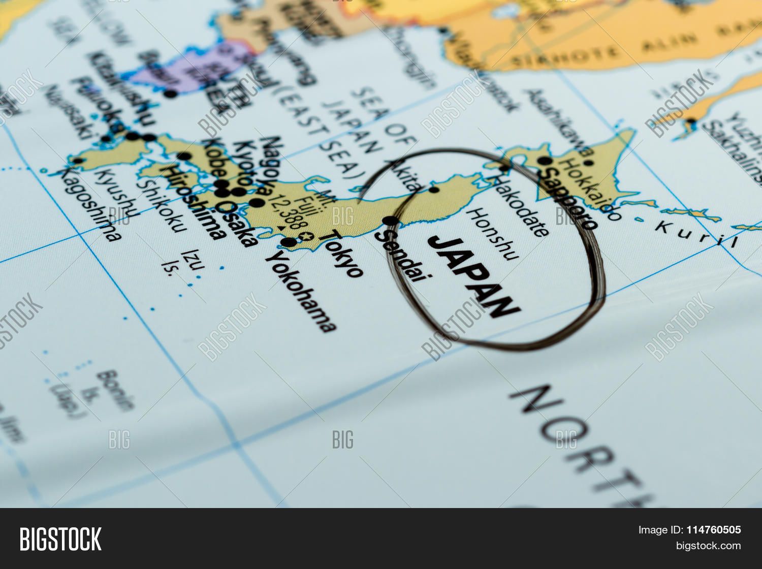 Japan Circled On Map Image & Photo (Free Trial) | Bigstock