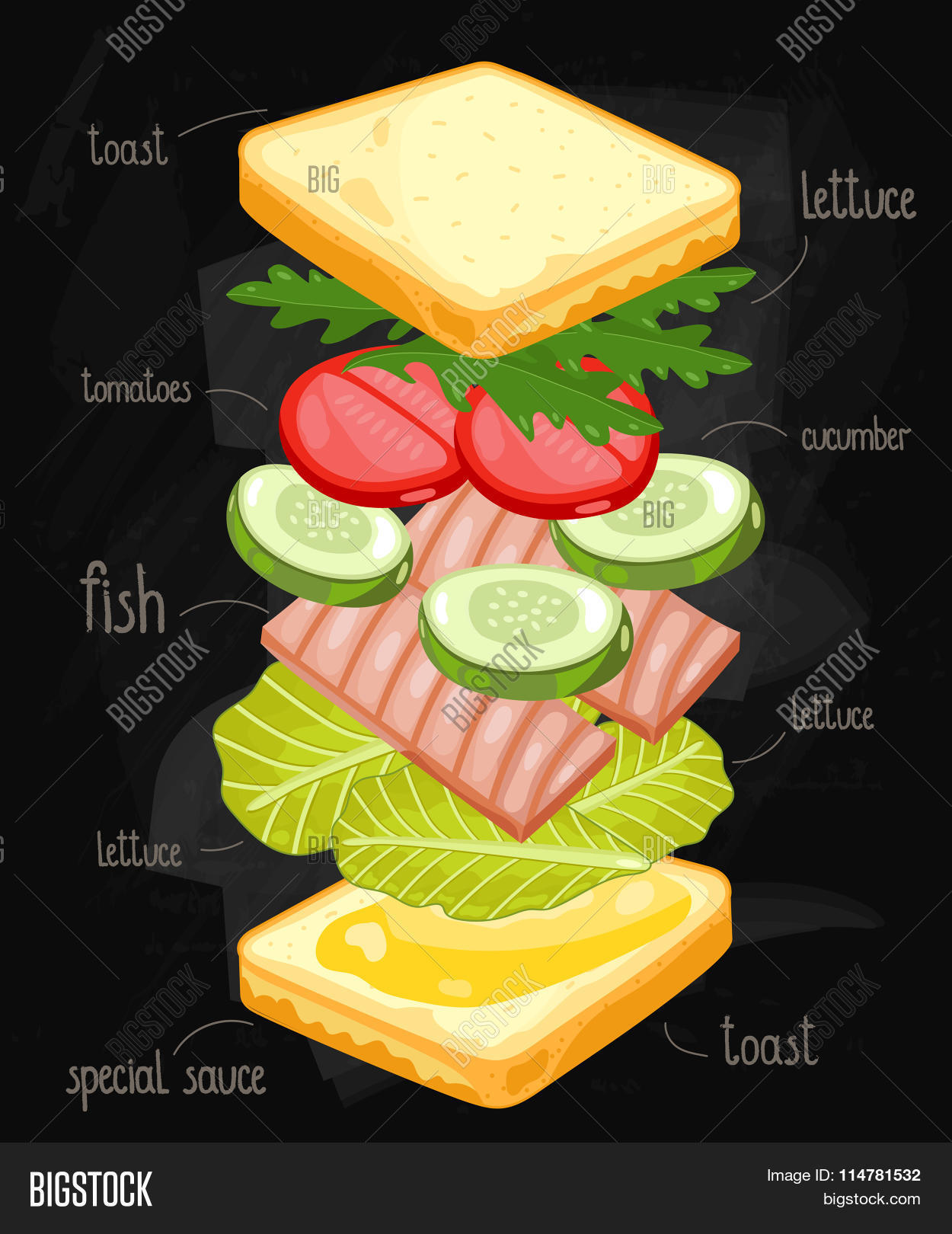 Sandwich Ingredients Vector & Photo (Free Trial) | Bigstock