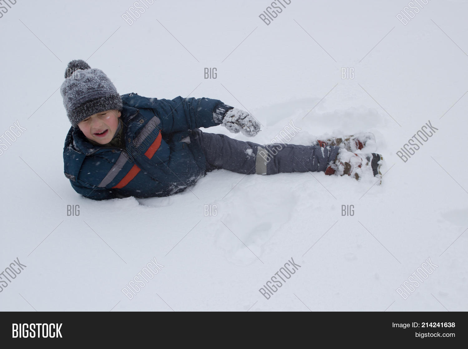 Boy Fell Into Snow Image & Photo (Free Trial) | Bigstock