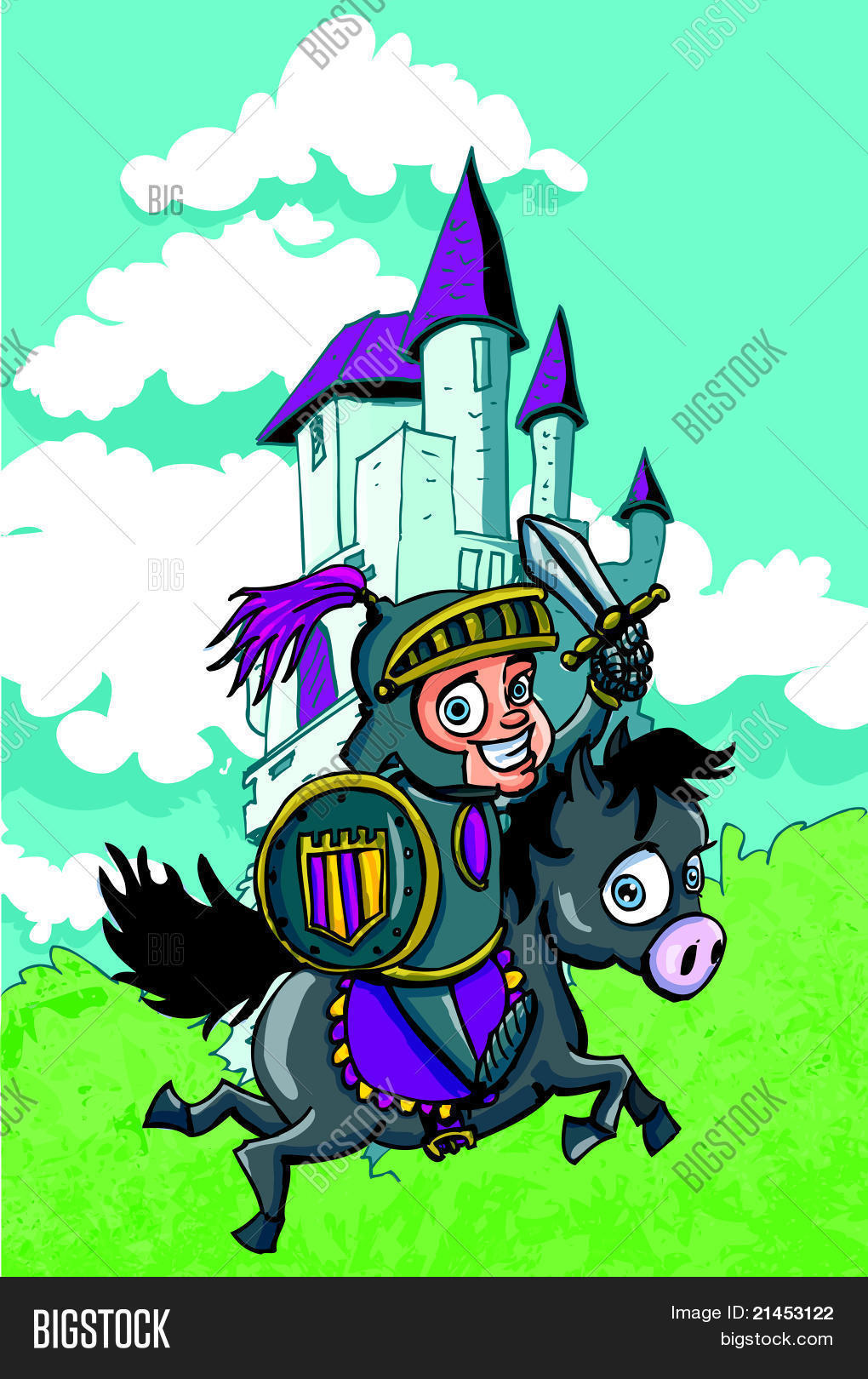 Cartoon Knight Front Vector & Photo (Free Trial) | Bigstock