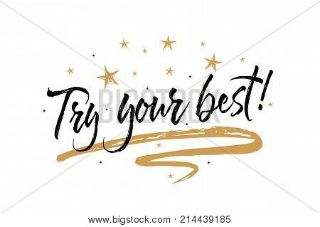 Try Your Best Card. Vector & Photo (Free Trial) | Bigstock