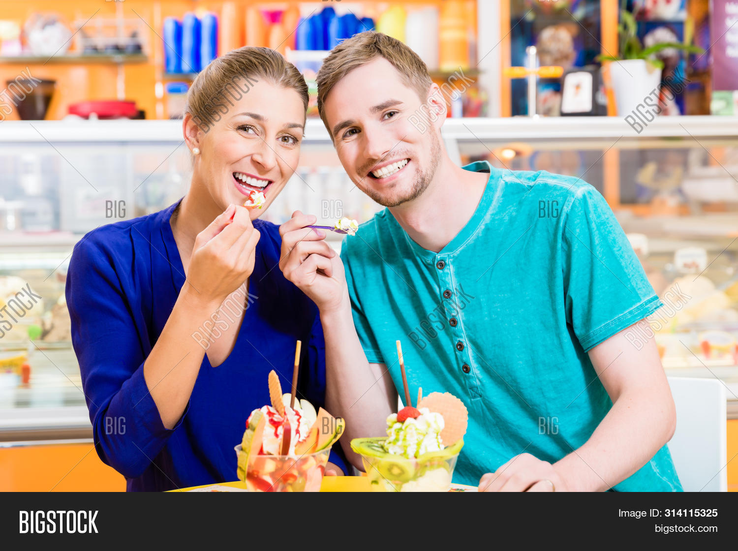 Couple Enjoying Sundae Image & Photo (Free Trial) | Bigstock