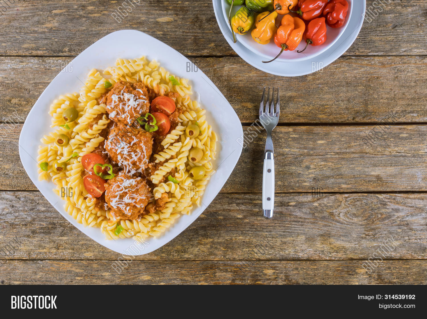 Rotini Pasta Meatballs Image & Photo (Free Trial) | Bigstock