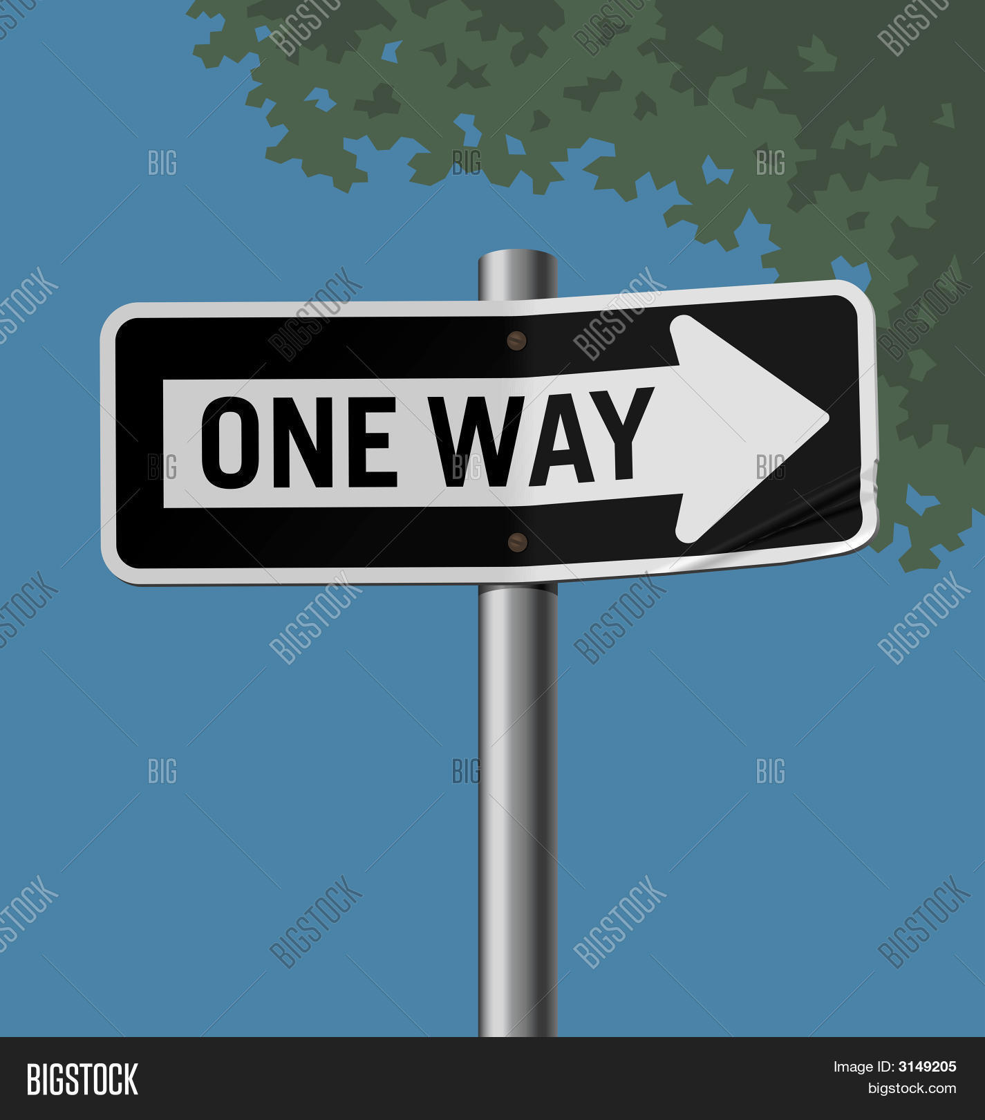 Sign_Oneway.Ai Vector & Photo (Free Trial) | Bigstock