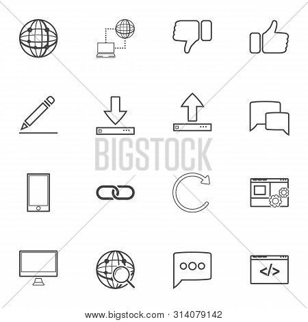 Social Network Line Icons Set. Linear Style Symbols Collection, Outline ...
