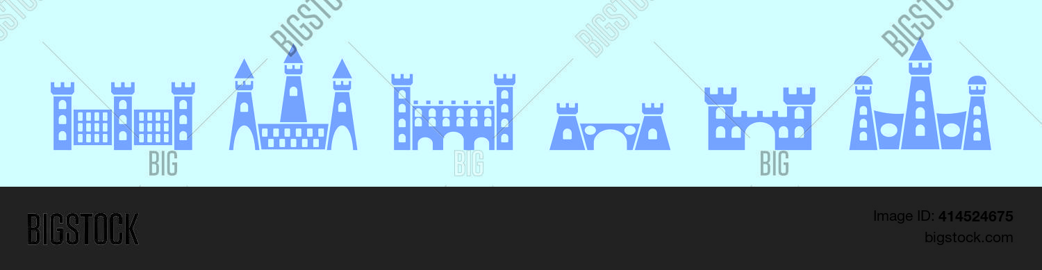 Set Fort Cartoon Icon Vector & Photo (Free Trial) | Bigstock