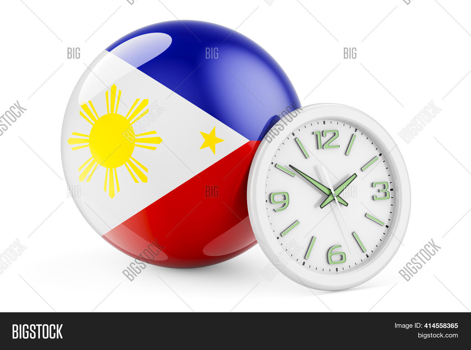 Filipino Flag Clock. Image & Photo (Free Trial) | Bigstock