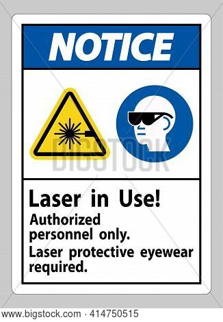 Notice Sign Laser Use Vector & Photo (Free Trial) | Bigstock
