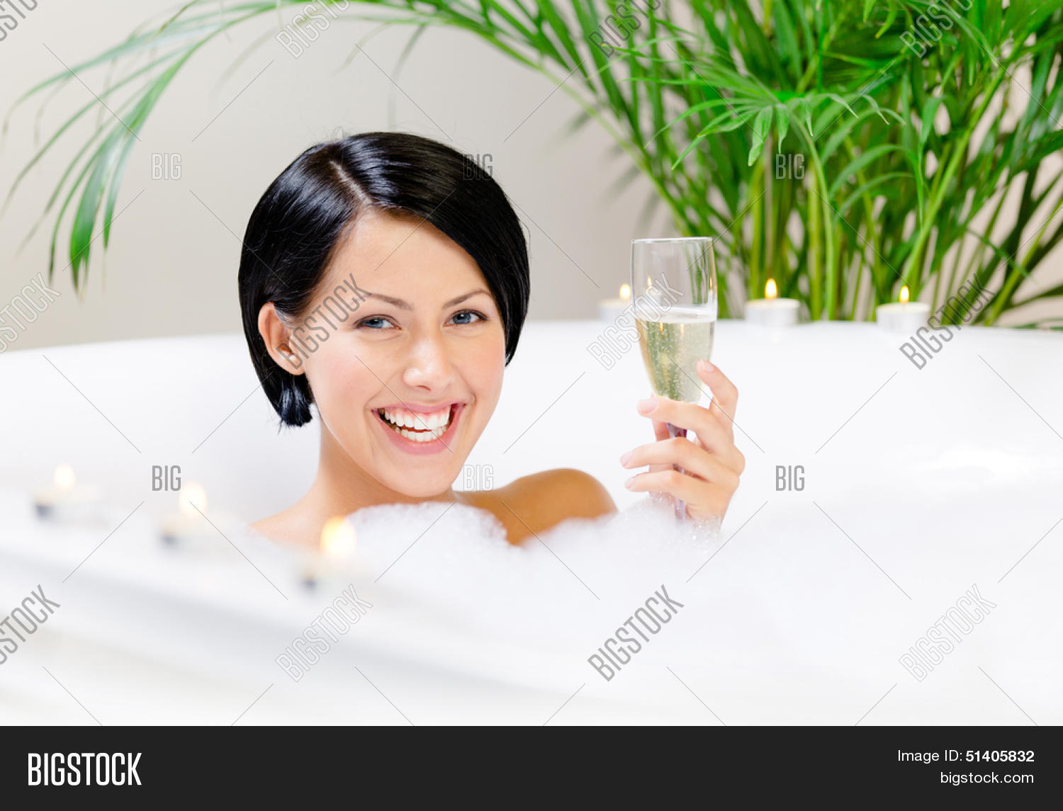 Woman Taking Bath Suds Image & Photo (Free Trial) | Bigstock