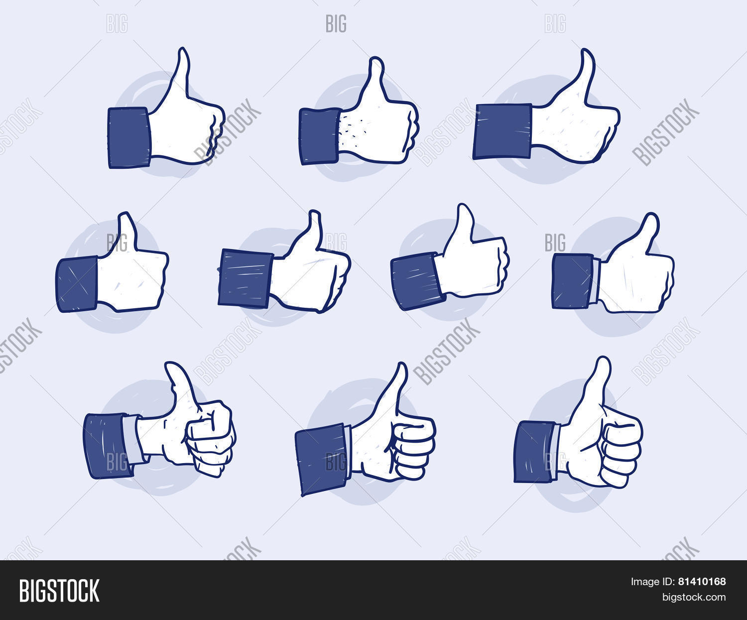 Set Like Hand Icons Vector & Photo (Free Trial) | Bigstock