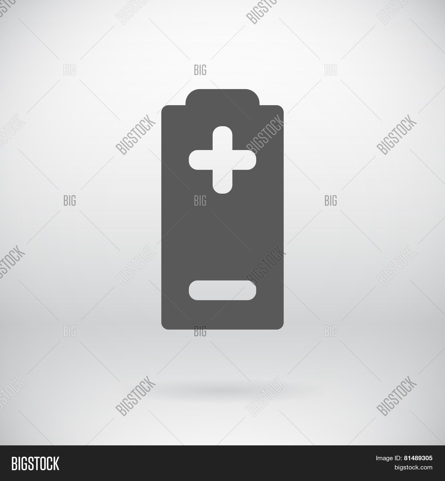 Flat Battery Sign Vector & Photo (Free Trial) | Bigstock