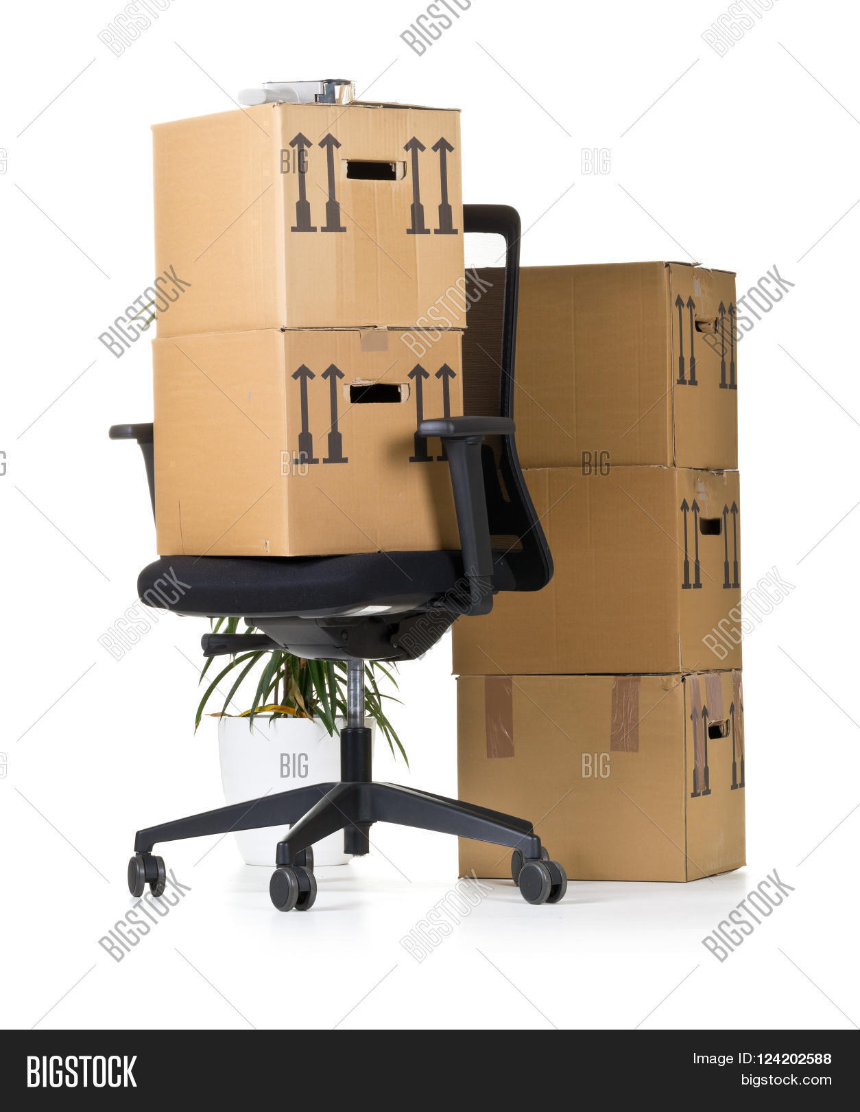 Moving Boxes On Office Image & Photo (Free Trial) | Bigstock