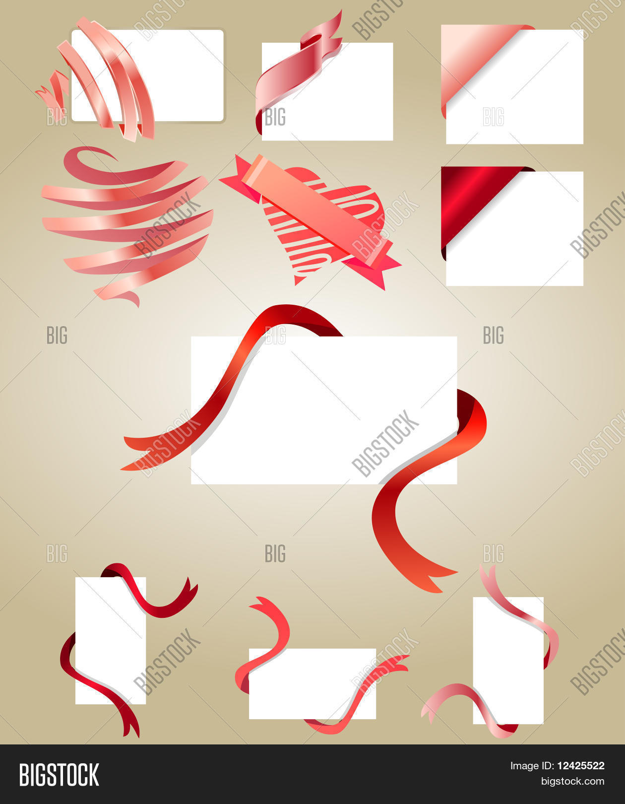 Blank White Cards Red Vector & Photo (Free Trial) | Bigstock