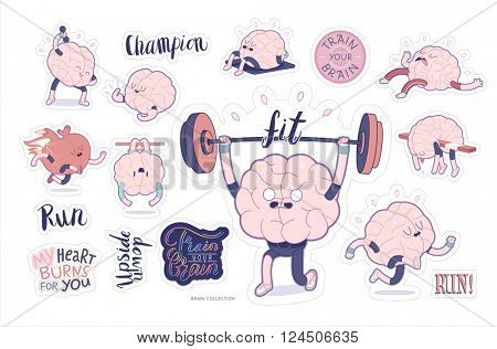 Brain Stickers Vector & Photo (Free Trial) | Bigstock