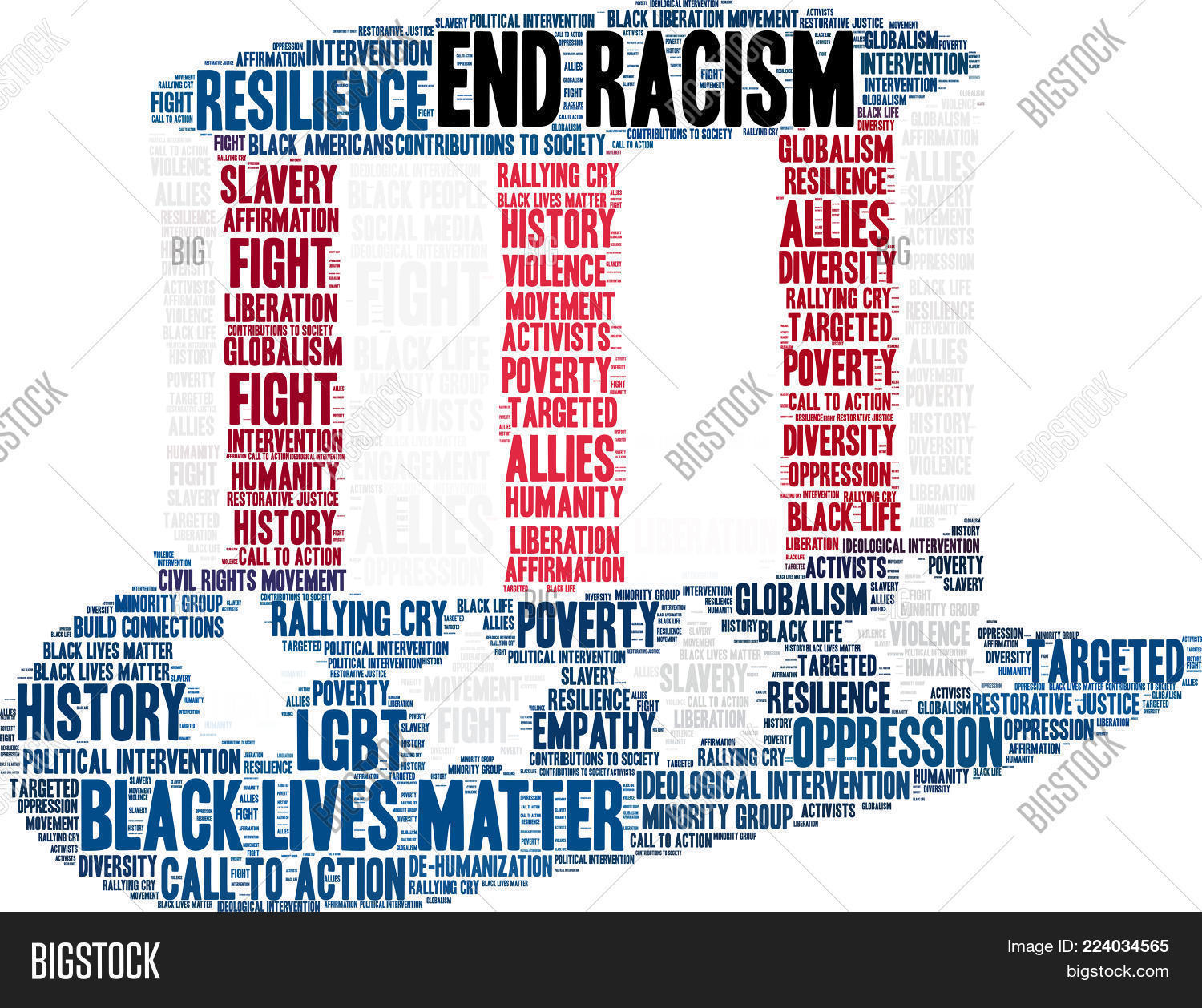 End Racism Word Cloud Vector & Photo (Free Trial) | Bigstock