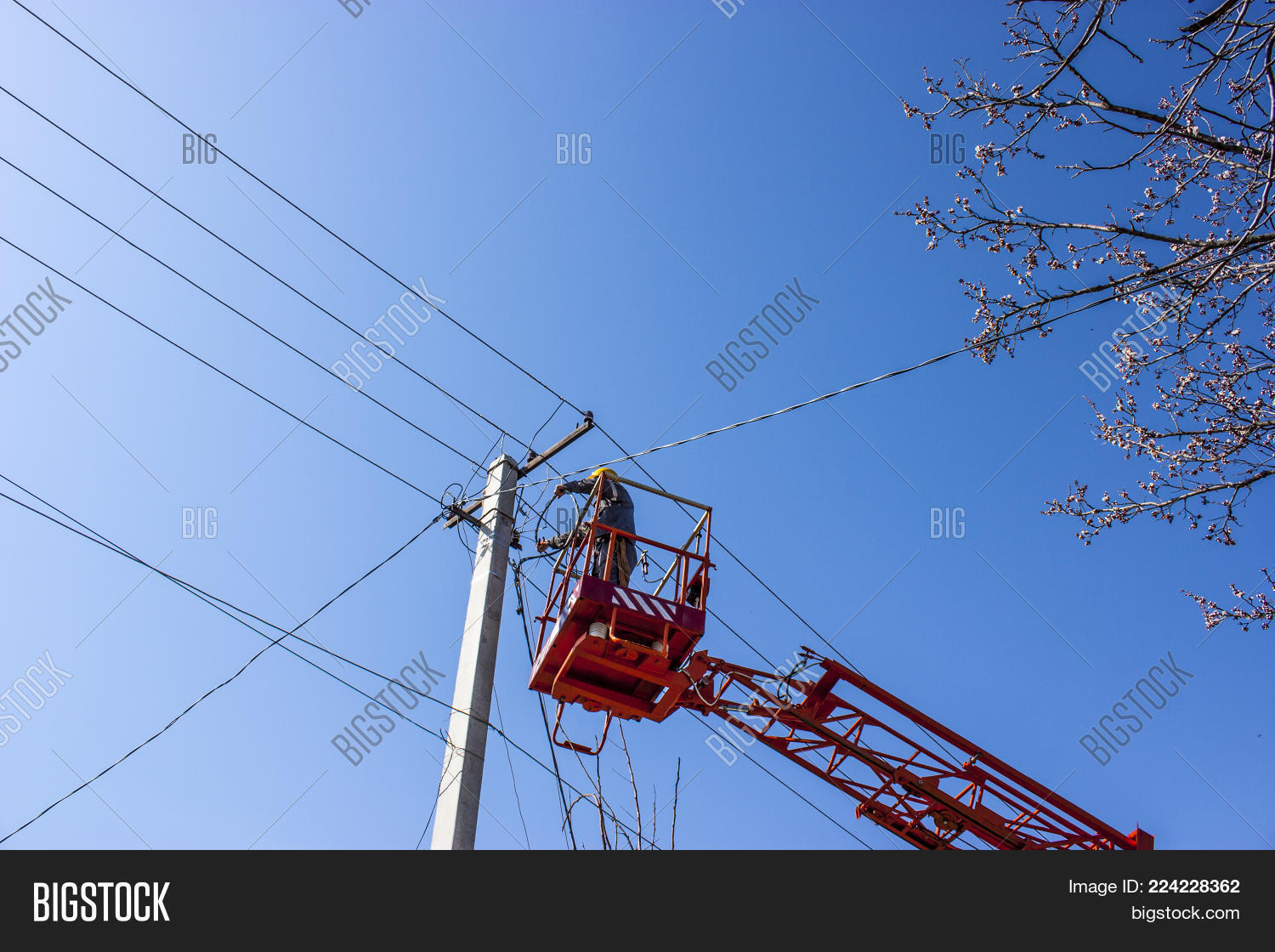 Power Lines. Man On Image & Photo (Free Trial) | Bigstock
