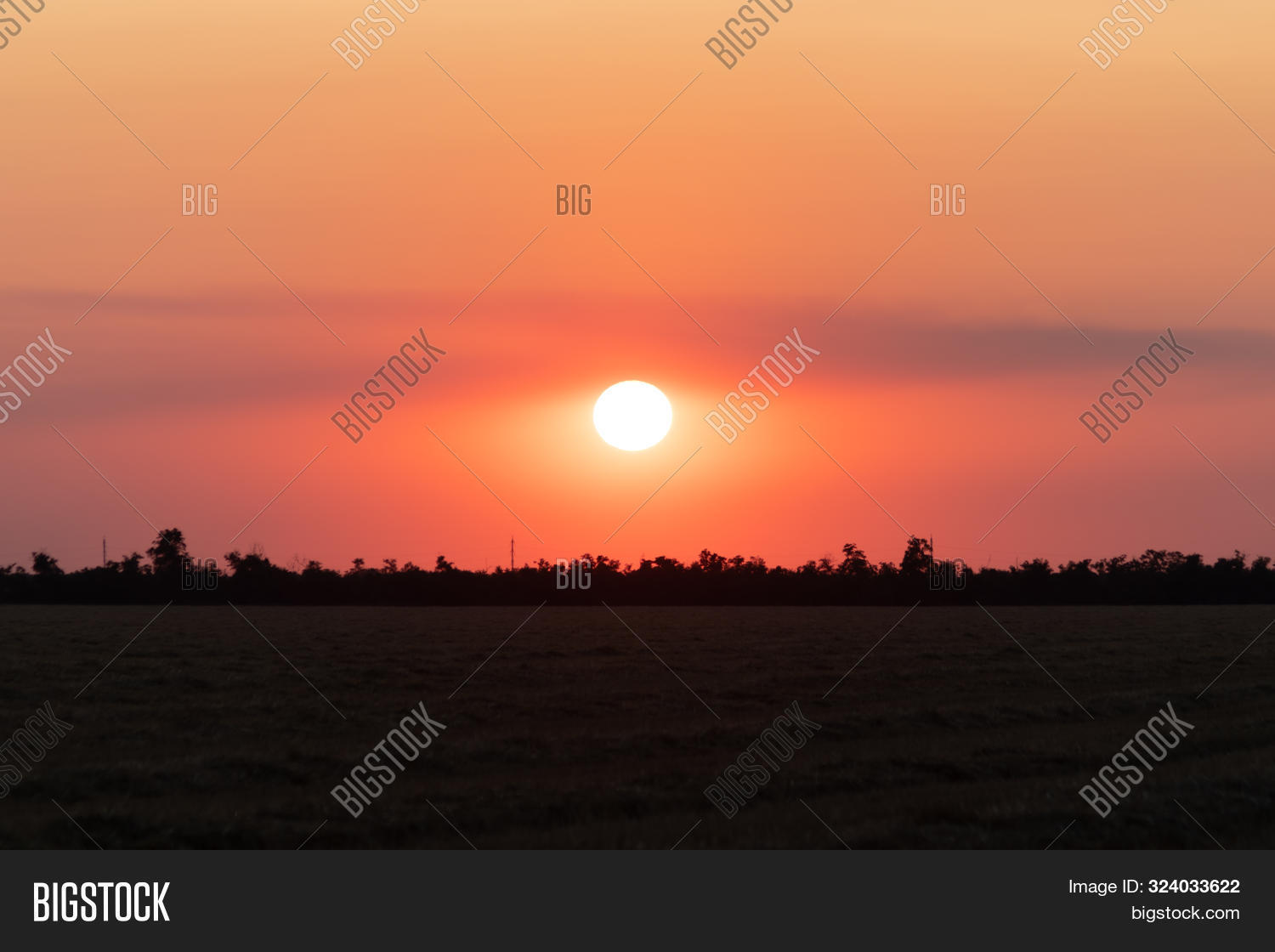 Bright Red Sunset Image & Photo (Free Trial) | Bigstock