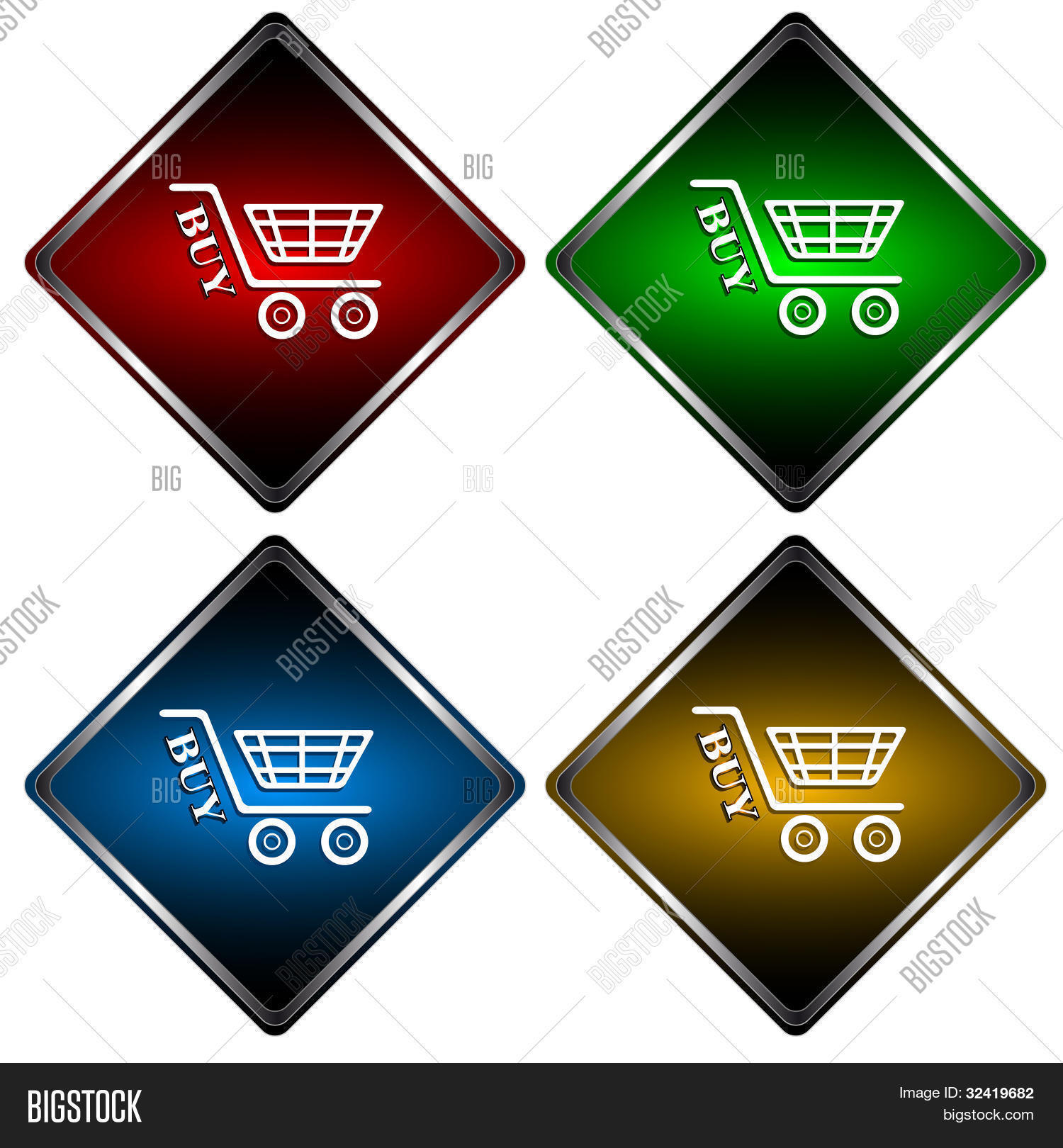 Set Four Icons Buy Vector & Photo (Free Trial) | Bigstock