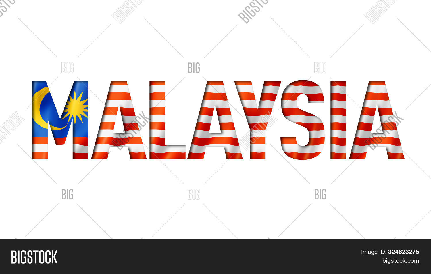 Malaysian Flag Text Image & Photo (Free Trial) | Bigstock