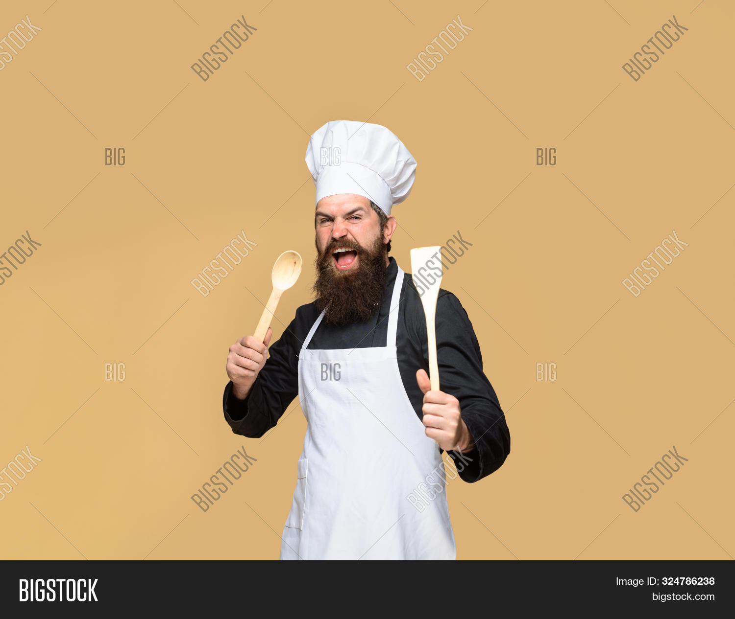 Bearded Cook Wooden Image & Photo (Free Trial) | Bigstock