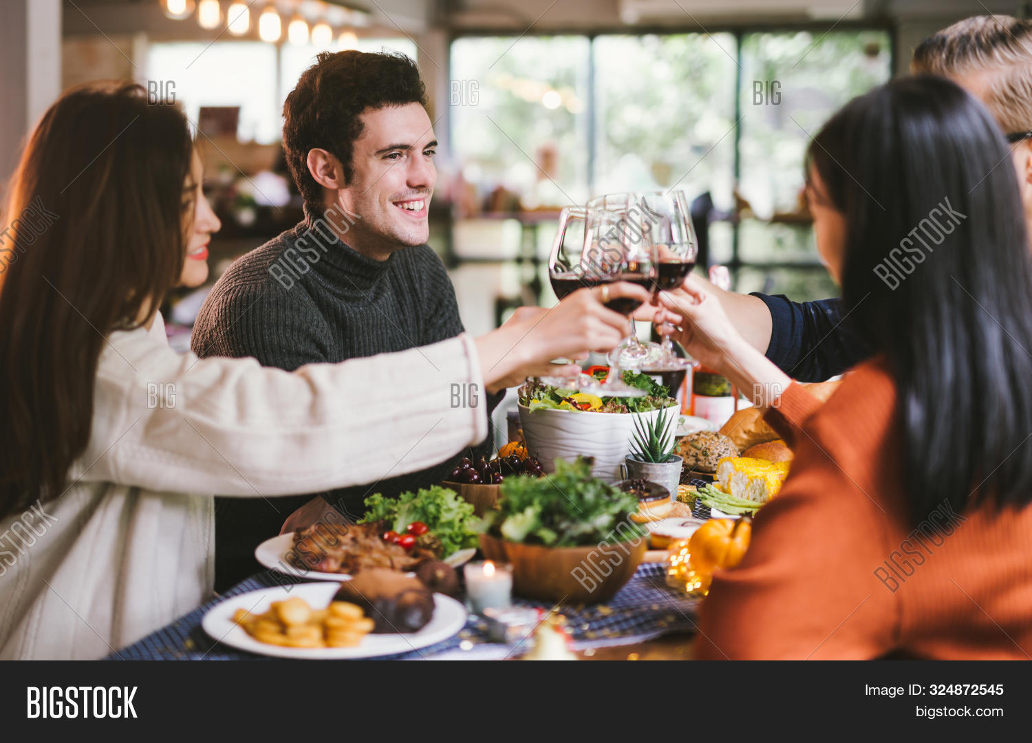 Dinner Friends. Group Image & Photo (Free Trial) | Bigstock