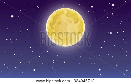 Cartoon Full Moon On Image & Photo (Free Trial) | Bigstock