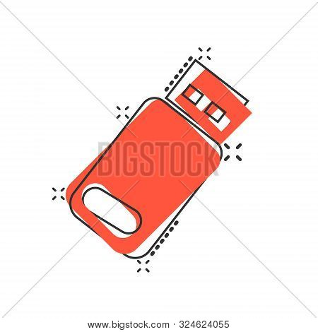 Usb Drive Icon Comic Vector & Photo (Free Trial) | Bigstock