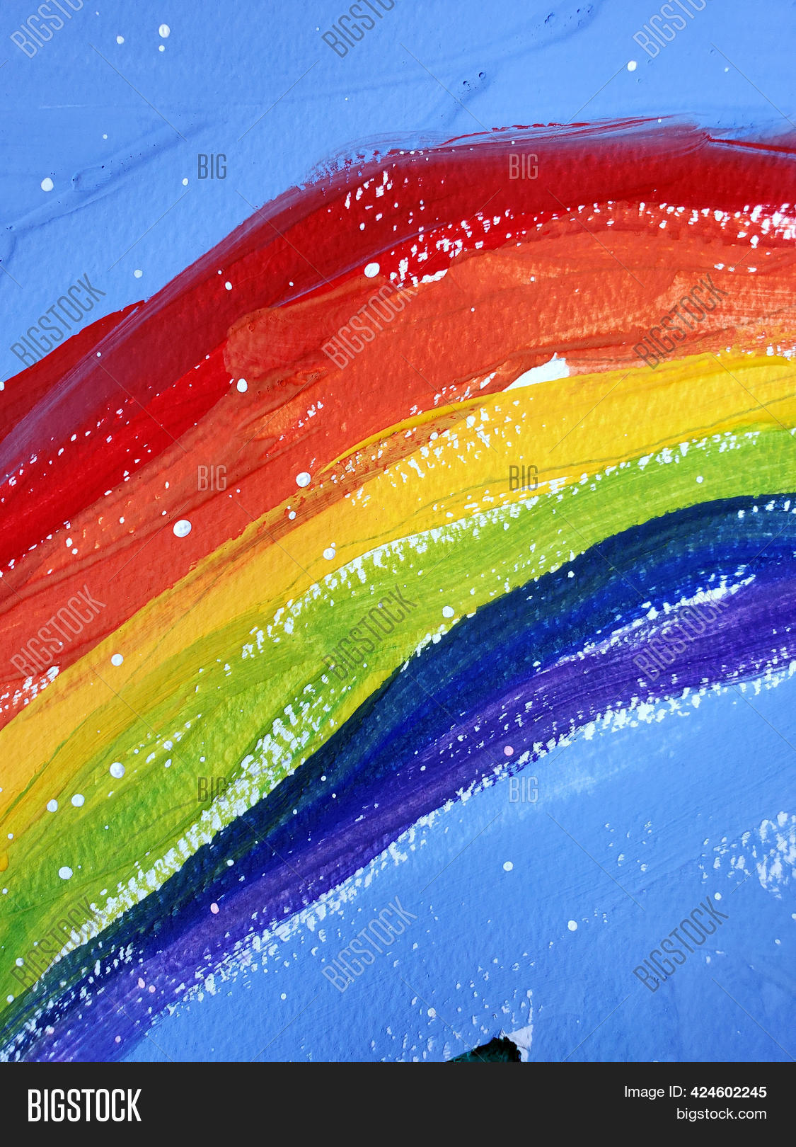 Curved Rainbow On Blue Image & Photo (Free Trial) | Bigstock