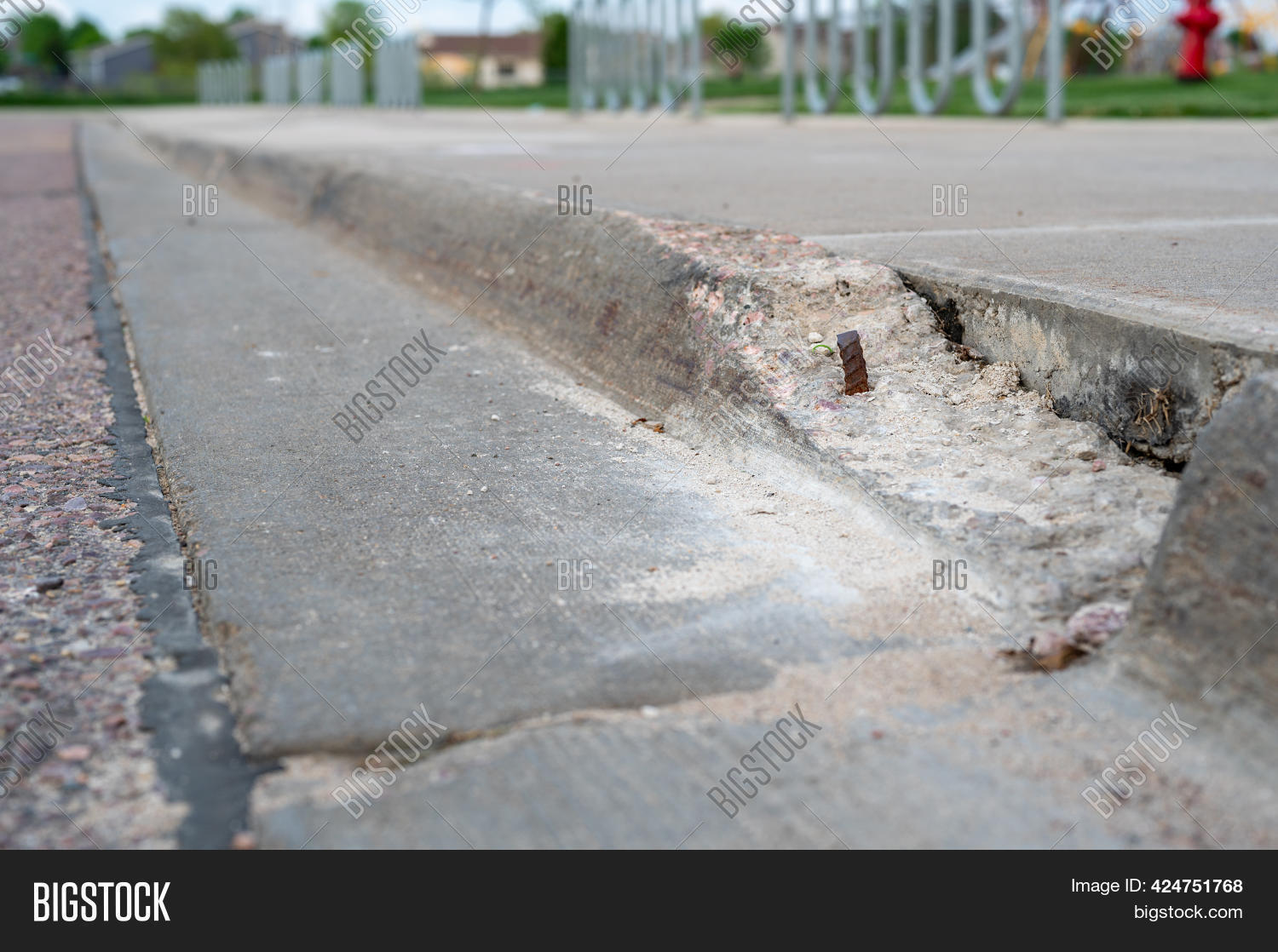 Broken Sidewalk Curb Image & Photo (Free Trial) | Bigstock