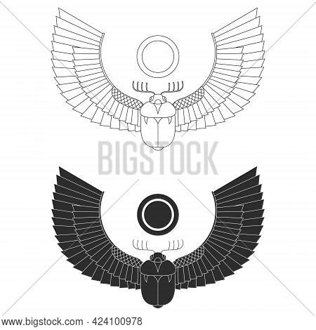 Egyptian Winged Sun Disk Vector