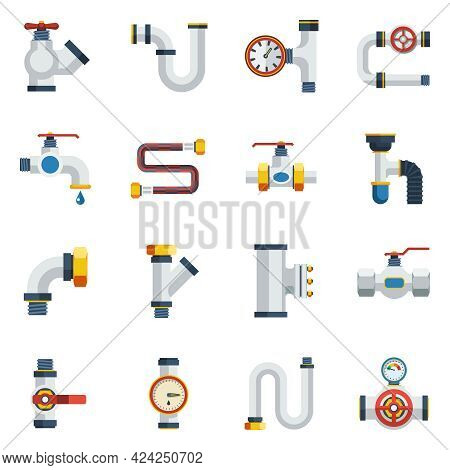 Pipes Icons Set. Vector & Photo (Free Trial) | Bigstock