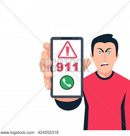 Call 911. Frightened Vector & Photo (Free Trial) | Bigstock