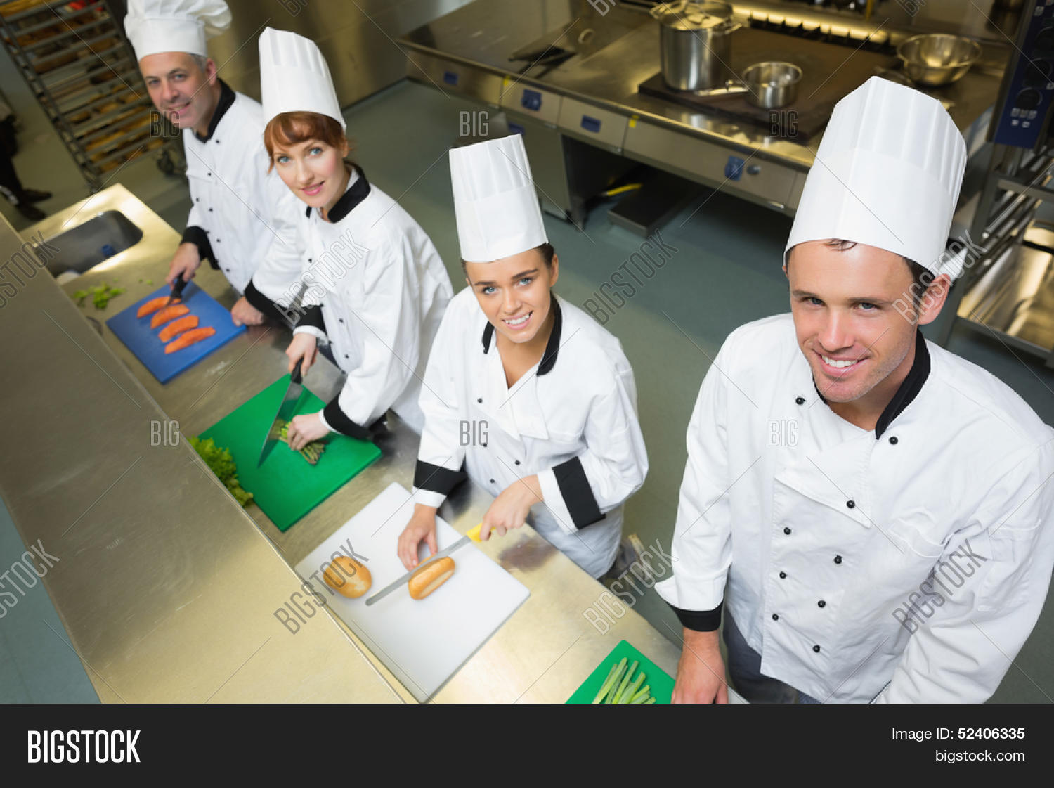 Four Chefs Preparing Image & Photo (Free Trial) | Bigstock