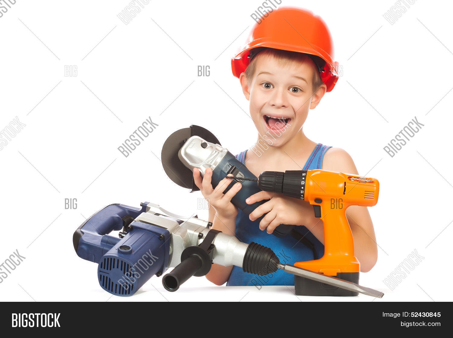 Little Boy Power Tool Image & Photo (Free Trial) | Bigstock
