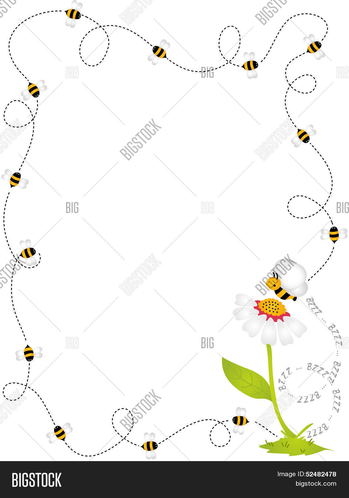 Bee Border Frame Vector & Photo (Free Trial) | Bigstock