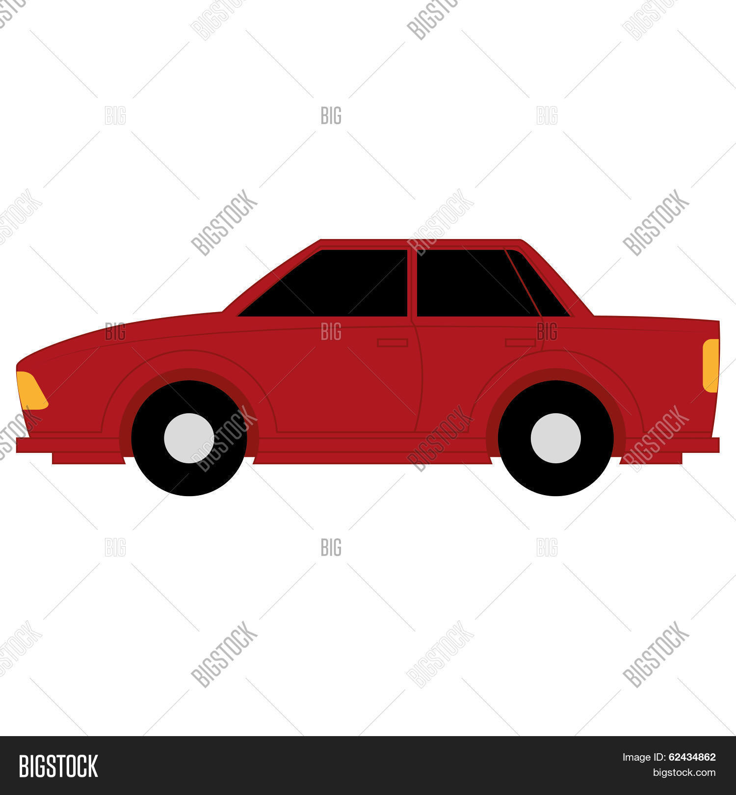 Cartoon Simple Car On Vector & Photo (Free Trial) | Bigstock