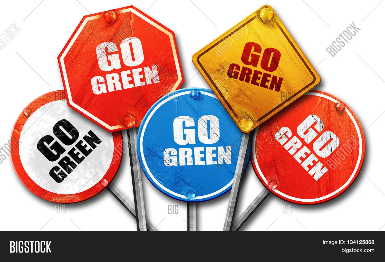 Go Green, 3D Rendering Image & Photo (Free Trial) | Bigstock