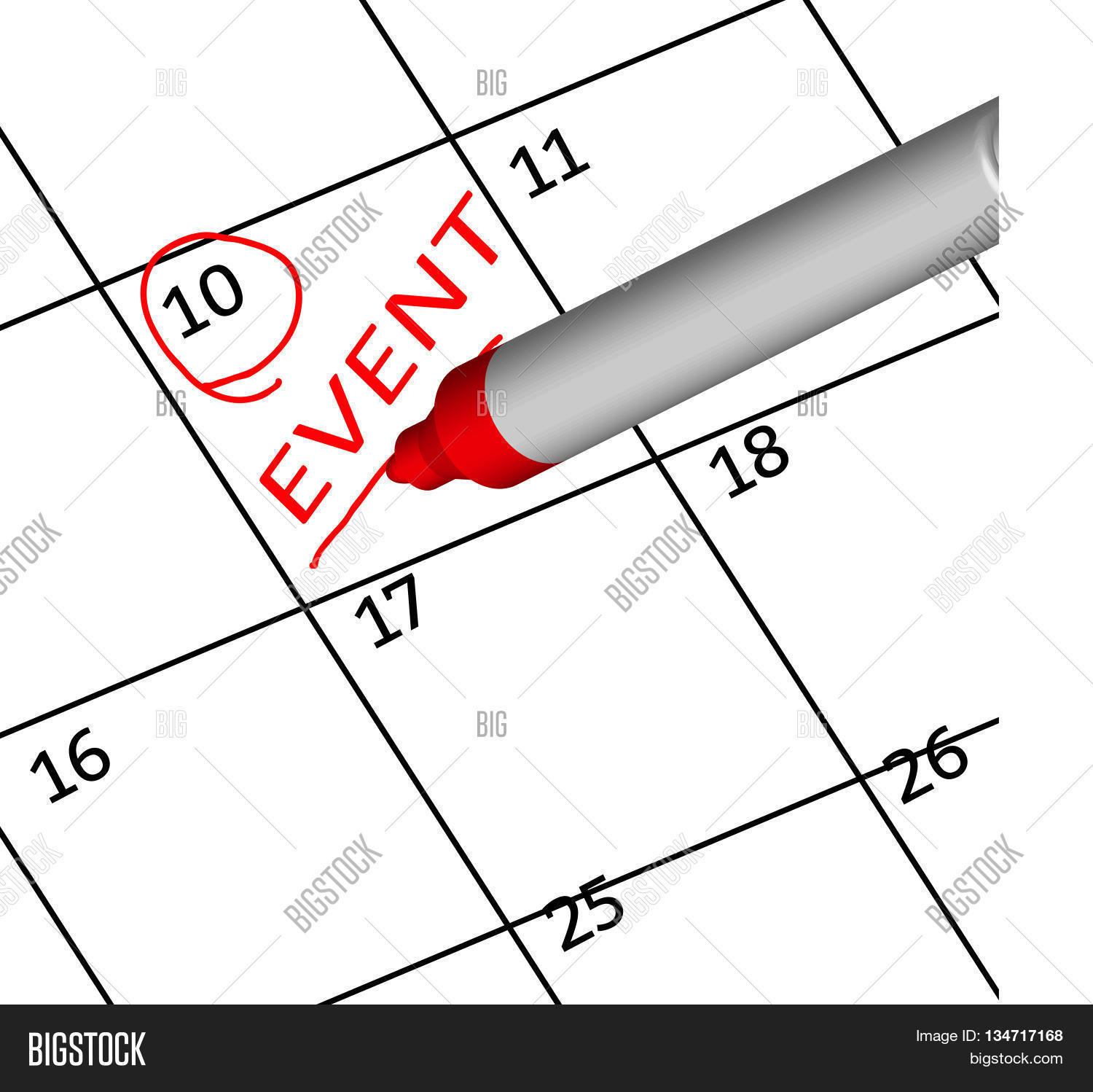 Red Mark Schedule Vector & Photo (Free Trial) | Bigstock