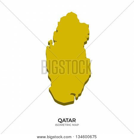 Isometric Map Qatar Vector & Photo (Free Trial) | Bigstock