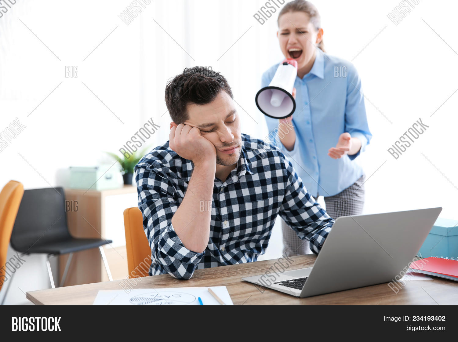 Angry Boss Megaphone Image & Photo (Free Trial) | Bigstock