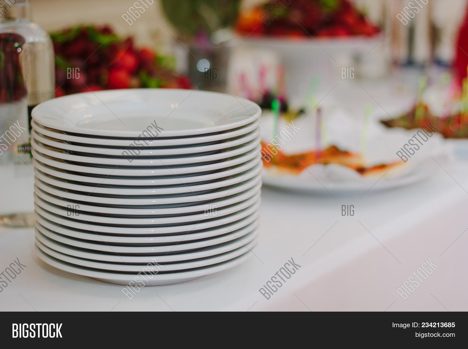 Pile White Plates On Image & Photo (Free Trial) | Bigstock