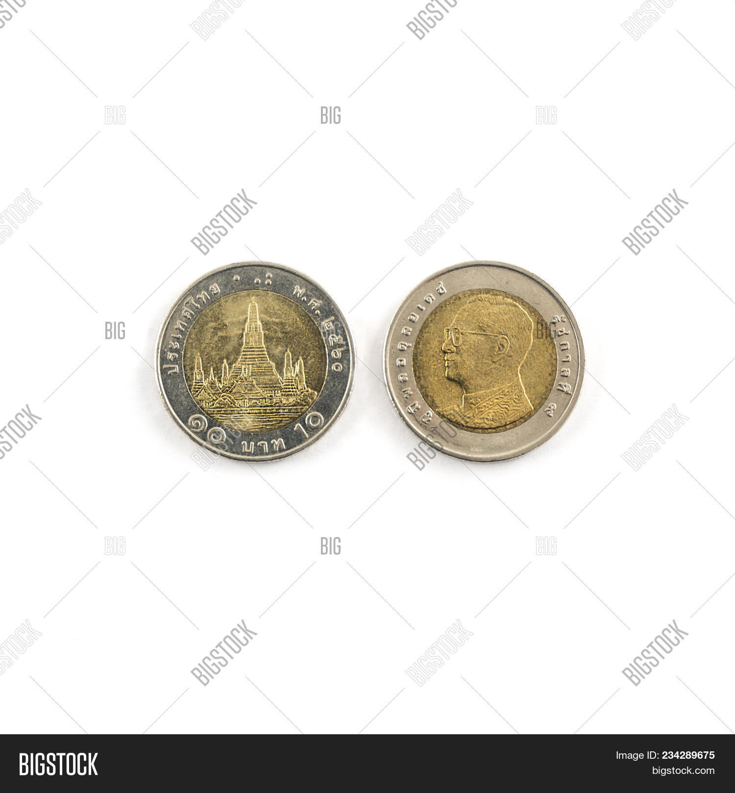 Thai 10-baht Coin On Image & Photo (Free Trial) | Bigstock