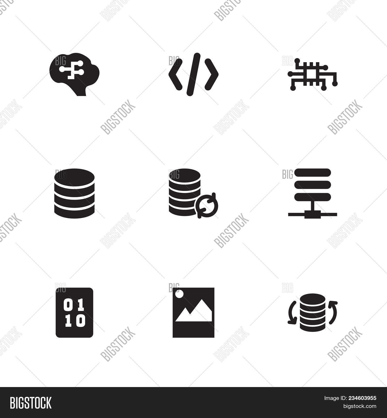 Big Data Icon Set Image & Photo (Free Trial) | Bigstock