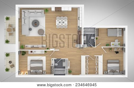 Home Floor Plan Top Image & Photo (Free Trial) | Bigstock