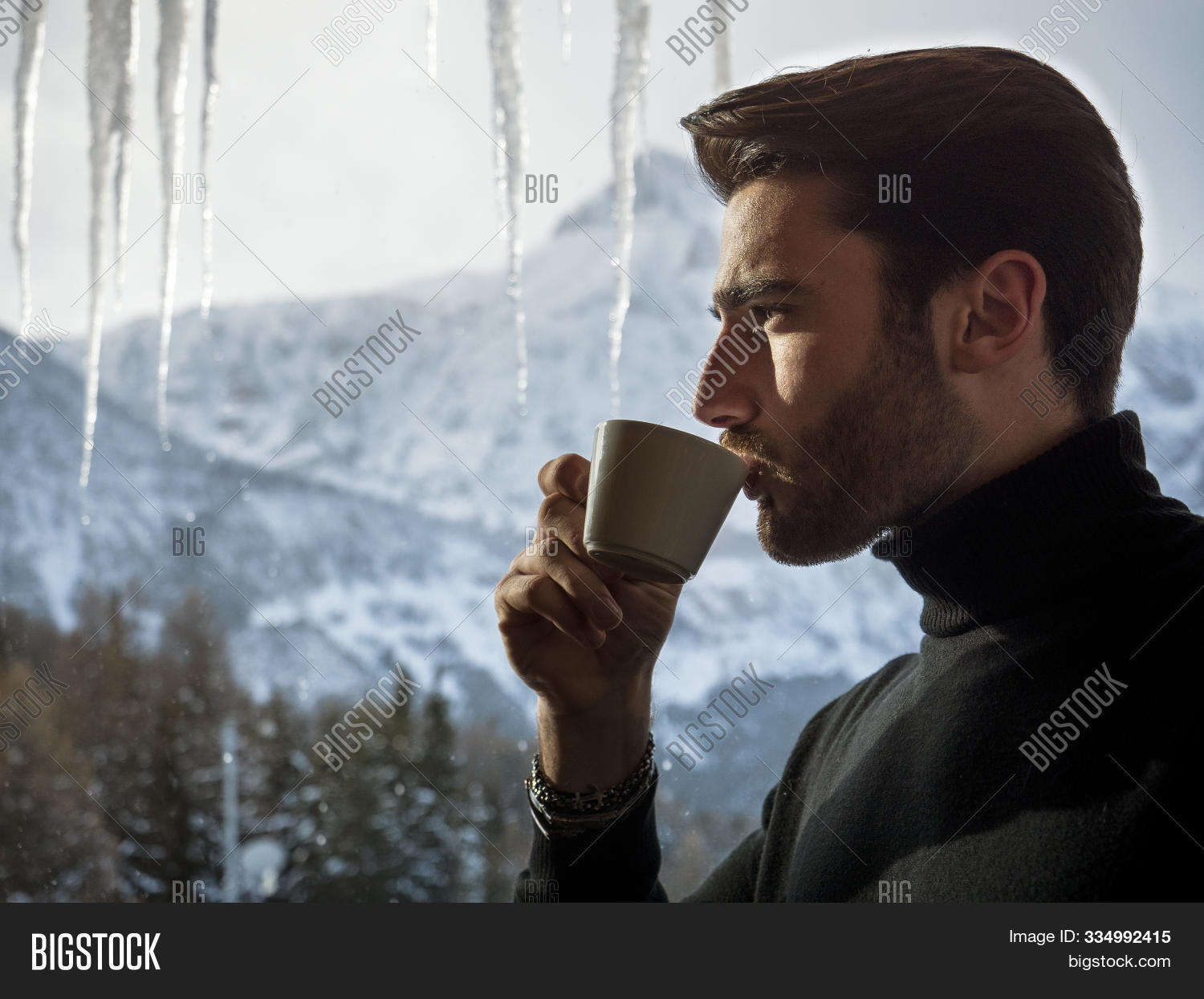 Hot Men Drinking Coffee