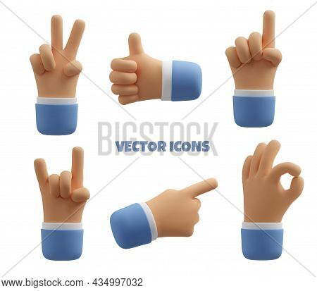 3d Hand Icon Set. Vector & Photo (Free Trial) | Bigstock