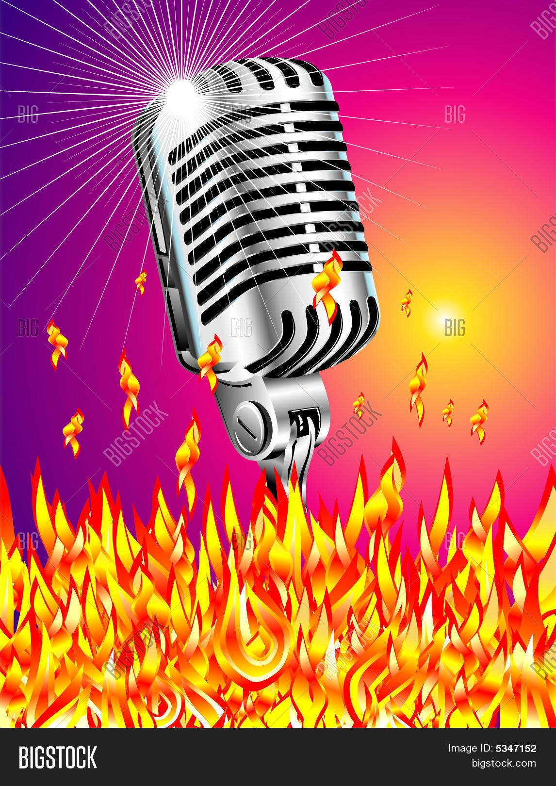 Flaming Microphone Image & Photo (Free Trial) | Bigstock