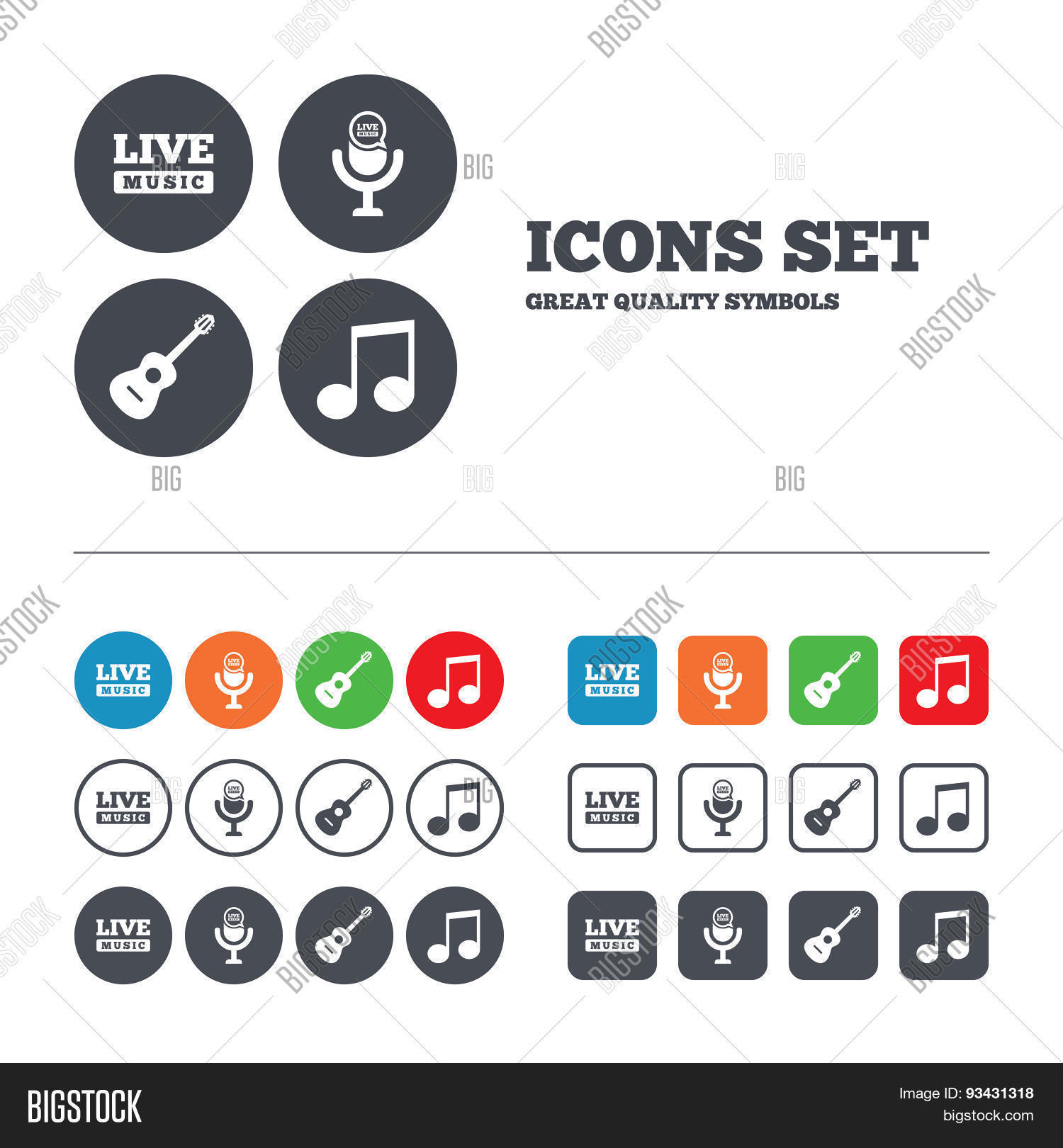 Musical Elements Icon Vector & Photo (Free Trial) | Bigstock