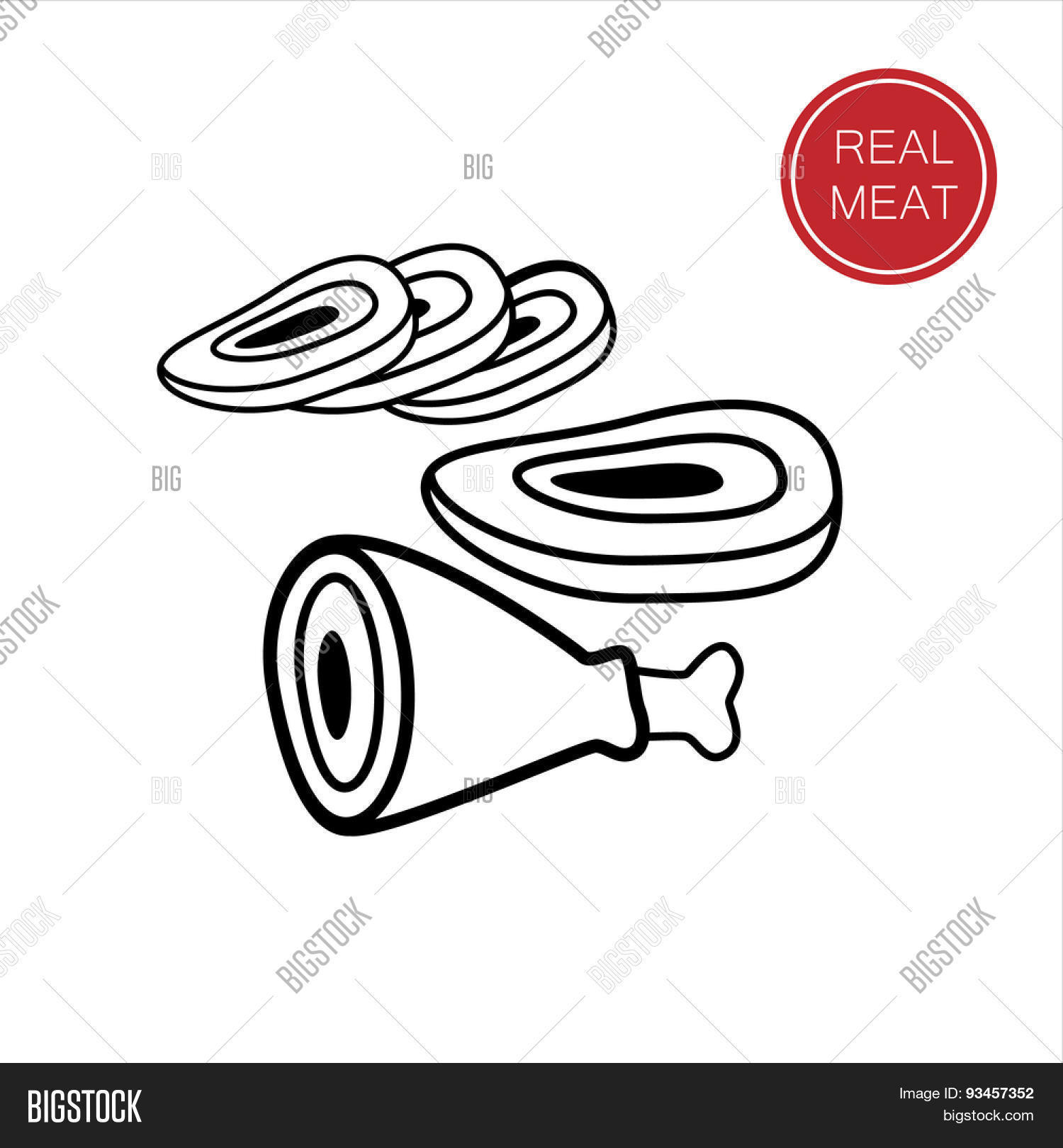 Meat - Template Sign Vector & Photo (Free Trial) | Bigstock